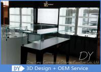China Fully Pre Assembly Modern Jewelry Showcases With MDF Wood + Glass + Lights for sale