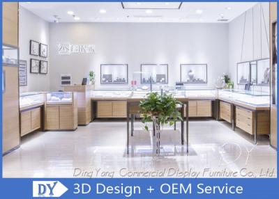 China Cutomized Wooden Veneer Diamond Jewelry Showcase Display With Locking Cabinets for sale