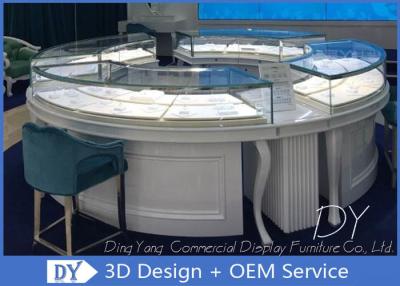 China Electroplating Surface Jewelry Showcase Display / Round Jewelry Display Cases for sale