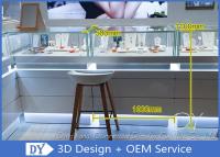 China Luxurious Store Jewelry Display Cases / Beige Painting Finished Gold Shop Counter for sale