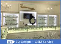 China Glossy White Store Jewelry Display Cases , Fully Pre - Assembly Jewellery Shop Showcase for sale