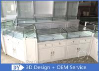 China Glossy White Store Jewelry Display Cases , Fully Pre - Assembly Jewellery Shop Showcase for sale