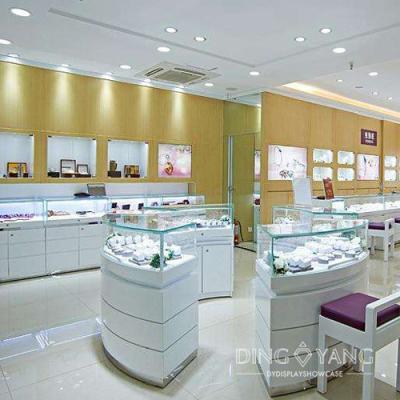 China White Round Countertop Jewelry Display Cases Simple Beautiful And Practical for sale