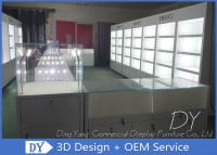 China Glossy White Jewelry Display Showcases Fully With Led Lights Locks Enclosed Large Stor for sale