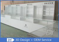 China Glossy White Jewelry Display Showcases Fully With Led Lights Locks Enclosed Large Stor for sale