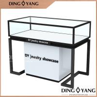 China Brush Gold Shinning White Wood Showcase For Jewelry Custom Service Design for sale