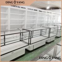 China Durable Jewelry Showcase Display / White Wooden Glass Jewelry Display Case for sale