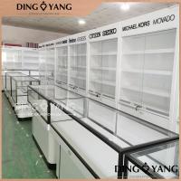 China Durable Jewelry Showcase Display / White Wooden Glass Jewelry Display Case for sale