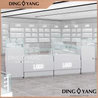 China Acrylic Logo Glossy White Jewelry Showcase Display for sale