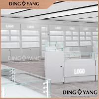 China Acrylic Logo Glossy White Jewelry Showcase Display for sale