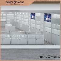 China Acrylic Logo Glossy White Jewelry Showcase Display for sale