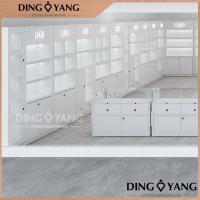 China Acrylic Logo Glossy White Jewelry Showcase Display for sale