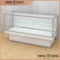 China 2 Tier Glass Wood  Sliding Door Jewellery Counter Display for sale