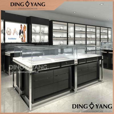 China Retail Shop Glass Lockable Jewelry Showcase Display for sale