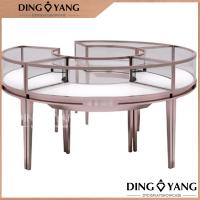 China Rose Gold Large Circular Jewelry Showcase Display for sale