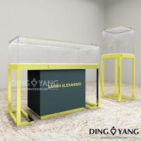 China Shopping Mall OEM Streamline Gold Jewellery Showcase for sale