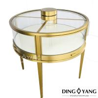 China Contemporary Round Lockable Lighting Jewelry Display Cases for sale