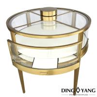 China Contemporary Round Lockable Lighting Jewelry Display Cases for sale