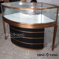 China Lights Lock Installed Cambered Jewelry Display Cases for sale