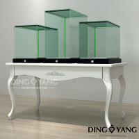 China Matte White MDF Glass Jewellery Shop Display Counters for sale