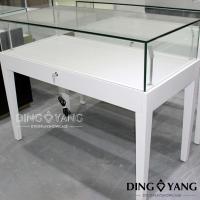 China Glossy White OEM Lockable Jewellery Shop Display Counters for sale
