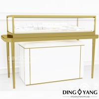 China Led Lights Custom Brass Jewellery Shop Display Counters for sale