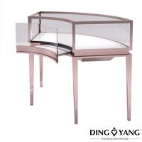 China Brushed Rose Gold Stainless Steel Jewellery Shop Display Counters for sale