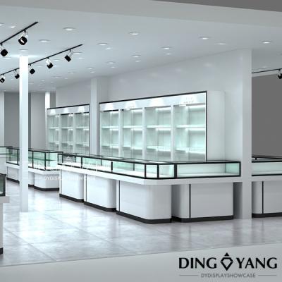 China White OEM Showroom Jewelry Store Display Cases for sale