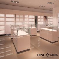 China White Jewellery Shop MDF Showroom Display Cases for sale