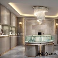 China Gold Color Custom MDF Showroom Display Cases for sale