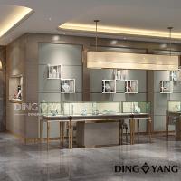 China Gold Color Custom MDF Showroom Display Cases for sale