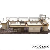China Gold Color Custom MDF Showroom Display Cases for sale