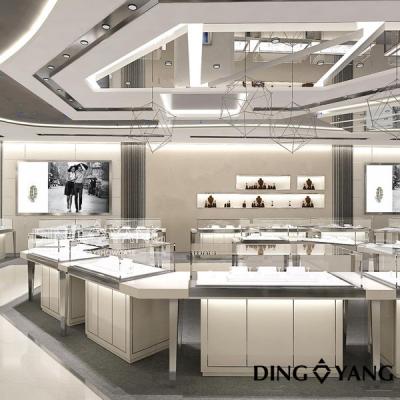 China Stain Steel Glass Oem Lockable Jewellery Showroom Furniture for sale