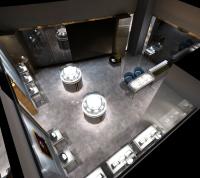 China Locks Installed Stain Steel Showroom Display Cabinets for sale