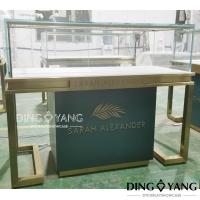 China Green/Gold Color Combination for Our Showroom Display Cases Eye-Catching and Elegant for sale