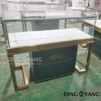 China Green/Gold Color Combination for Our Showroom Display Cases Eye-Catching and Elegant for sale
