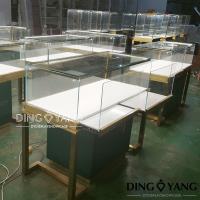China Green/Gold Color Combination for Our Showroom Display Cases Eye-Catching and Elegant for sale