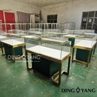 China Green/Gold Color Combination for Our Showroom Display Cases Eye-Catching and Elegant for sale
