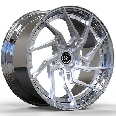 China 22x12 2 Piece Forged Wheels Polish Barrel Brush Disc 5x112 For Benz Sl500 for sale