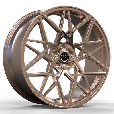 China Gold Centers Monoblock 1 Piece Forged Wheels For Passenger Car Alloy Aluminum Rims for sale
