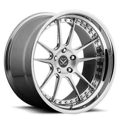 China Silver Black Gun Metal Forged 2 Piece Wheels 23 24 Inch Polished Barrel Lip Rims for sale