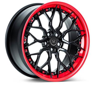China Red Lip Gloss Spoke 3 Piece Forged Wheels Alloy Rims 5X114.3 5X108 For Ferrari 488 for sale
