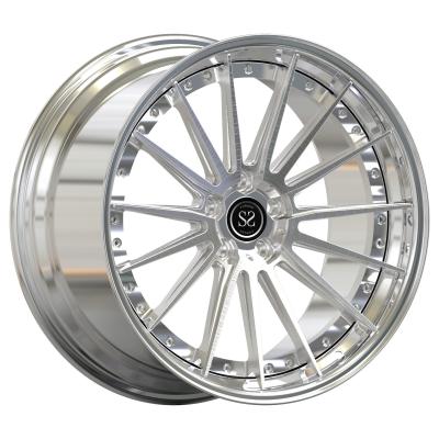 China Polished Center Spoke Forged 2 Piece Wheels Barrel Lip BMW530d Car Rims for sale