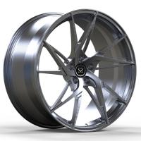 China 21 Inch Monoblock 1 Piece Forged Wheels Directional Aluminum Brushed Black for sale
