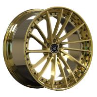 China Aluminum Polished 2 Piece Forged Wheels Gold Barrel Centers Disc For Audi A7 Car Rims for sale