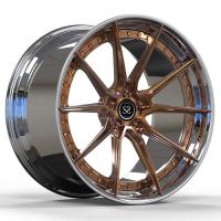 China Custom 2-PC Forged Aluminum Alloy Rims Bronze Face Polished Barrel 18 19 Inches for sale