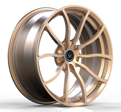 China 20inch 1 PC Piece Monoblock Aluminum Forged Champagne Gold Wheels For BMW 520d F10 for sale