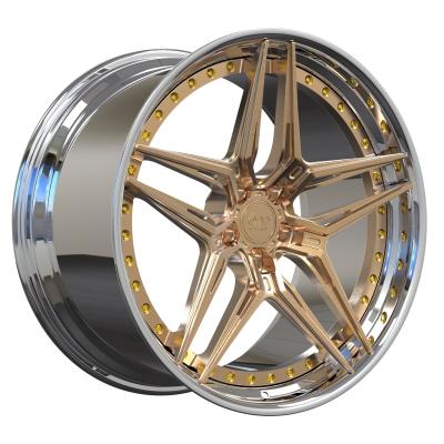 China Heavy Duty Light 2-PC Forged Aluminum Alloy Rims 20 21 Inch For Sport Cars for sale
