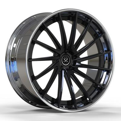 China Black Polished Forged 2PC Wheel Rims Staggered 22inch For BMW X5 X6 for sale