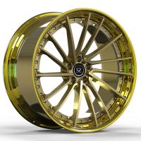 China Custom 20X12 Forged 2PC Rims Gold Polish For Porsche 991 Gt3 for sale